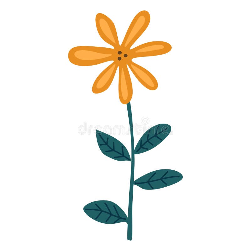 Bright and Fresh Daisy Floral Vector in a Flat Stock Illustration ...
