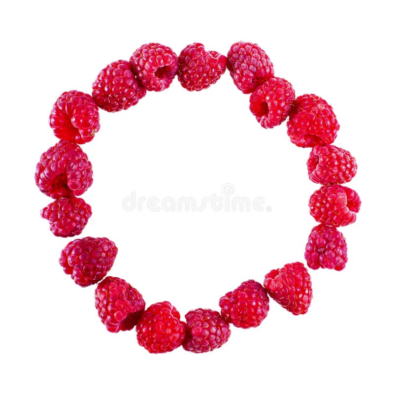Bright Fresh Raspberries in Circle Shape Stock Image - Image of healthy ...