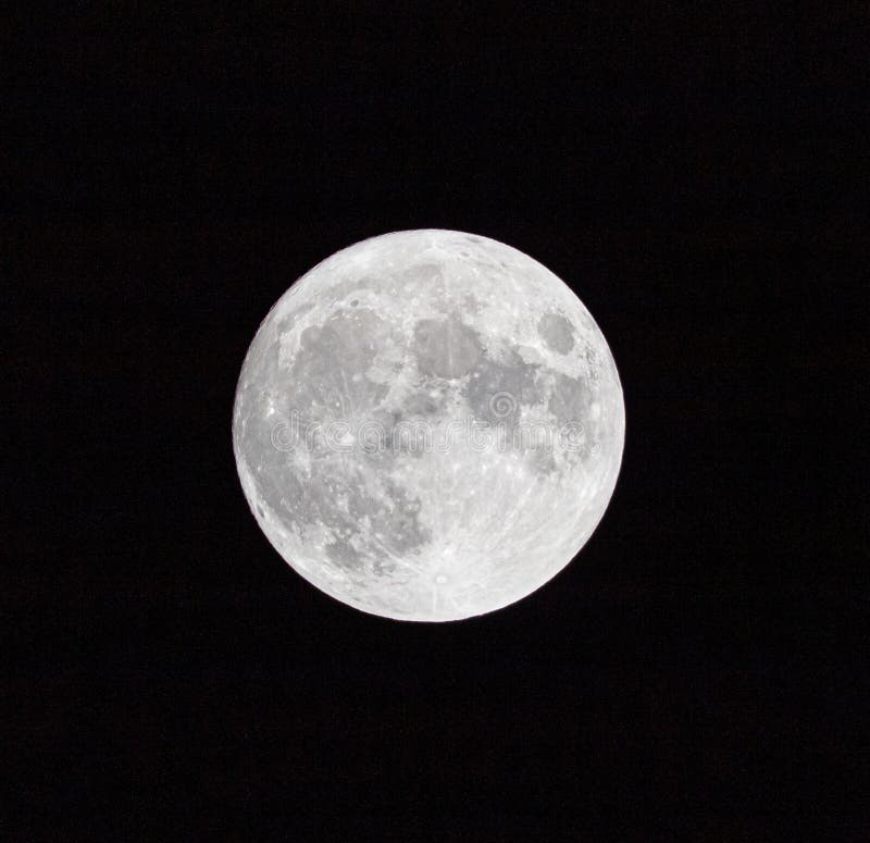 Bright Full Moon on a Black Background Stock Image - Image of bright ...