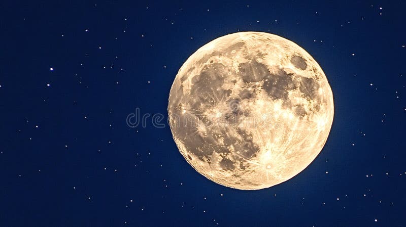Radiant Full Moon Illuminating Starry Night Sky Stock Image - Image of ...