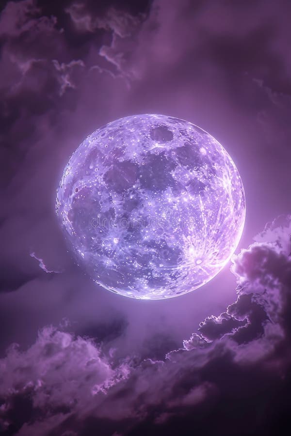 A Bright Full Moon Shining through the Cloudy Sky Stock Photo - Image ...