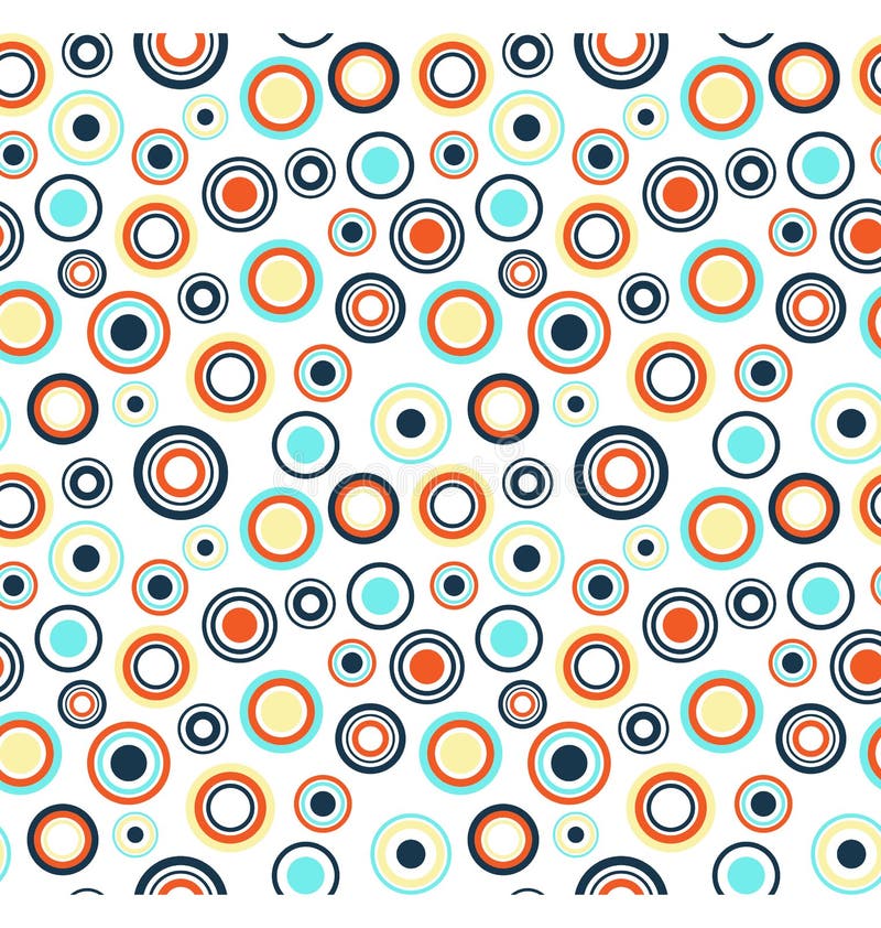 Bright Fun Abstract Seamless Pattern with Multicolored Circles O Stock ...