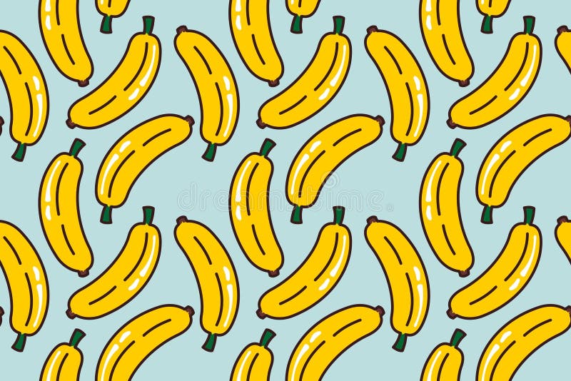 Bright and Fun Banana Seamless Pattern, Flat Cartoon Style, Editable ...