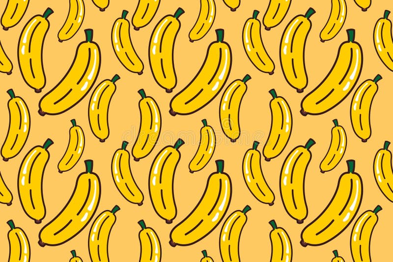 Bright and Fun Banana Seamless Pattern, Flat Cartoon Style, Editable ...