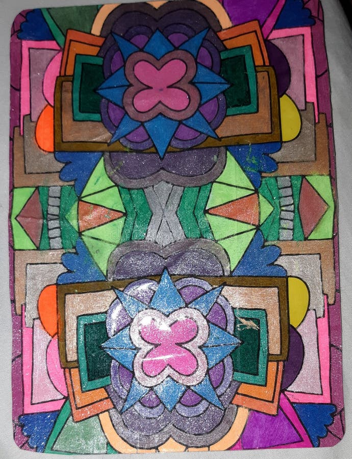 Bright Fun Colored Pattern Picture Here Stock Photo - Image of pattern ...