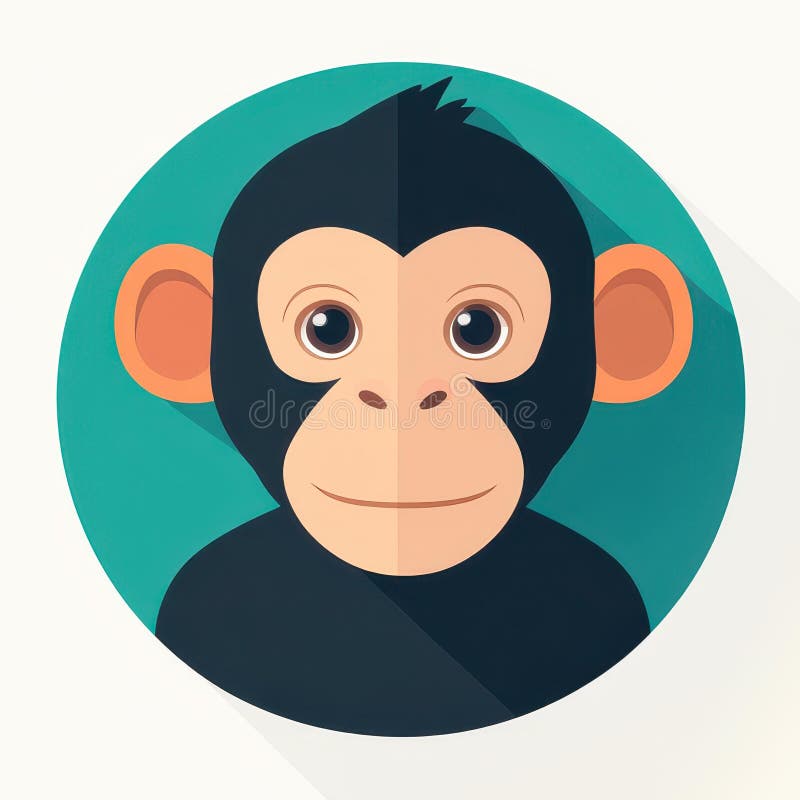 Bright and Fun Monkey Logo, Crafted in Modern Flat Style with Textures ...