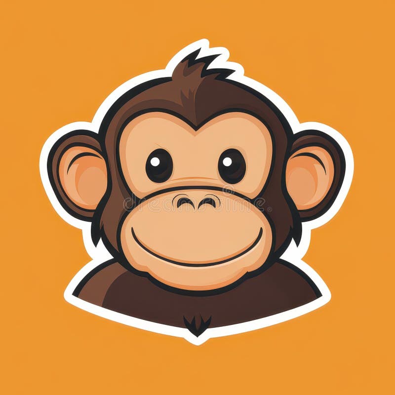 Bright and Fun Monkey Logo, Crafted in Modern Flat Style with Textures ...