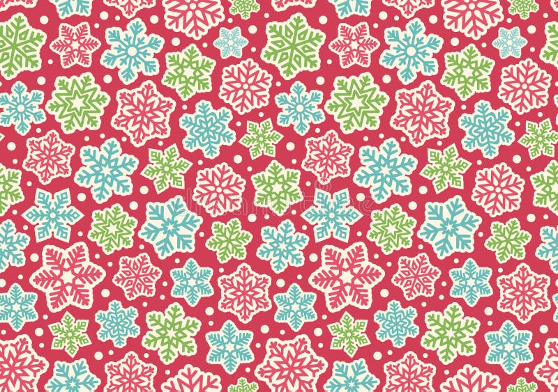 Bright Fun Seamless Christmas Winter Pattern with Snowflakes Iso Stock ...