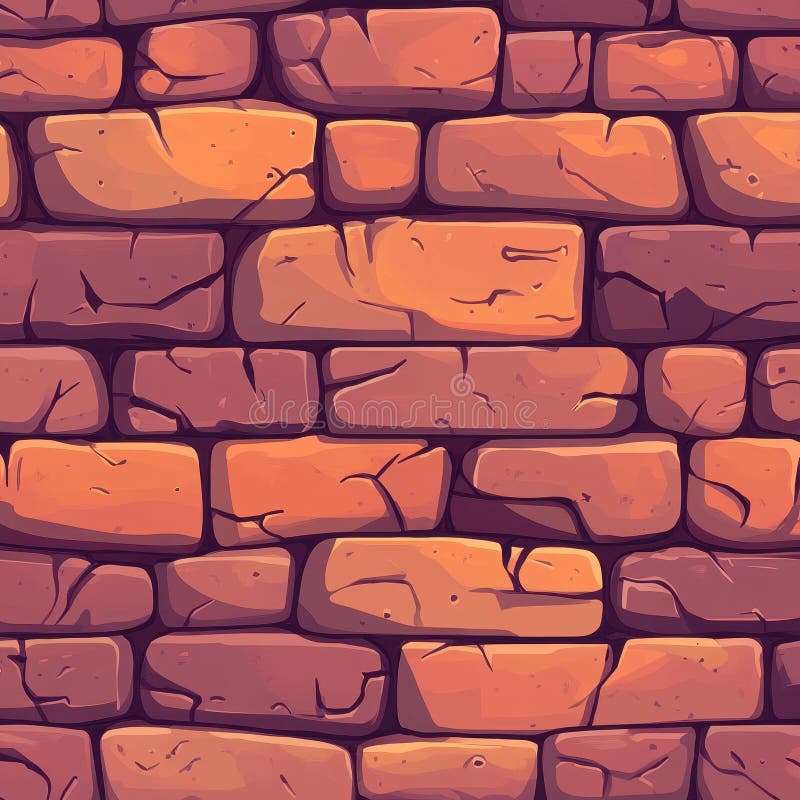 Bright and Fun Texture of Basement Bricks, Designed in a Playful, Cartoonish Style for D Game ...