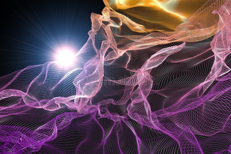 Bright Future. Futuristic Image. Different Dimensional Space. Beautiful ...