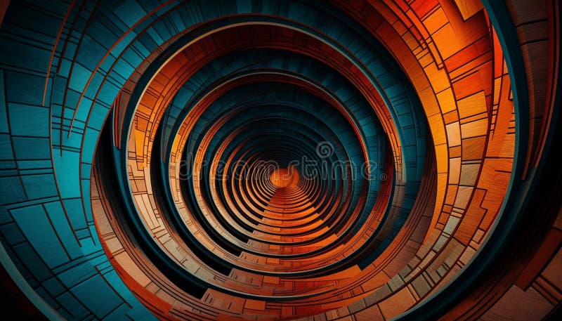 Bright Futuristic Corridor with Vibrant, Multi Colored Patterns ...