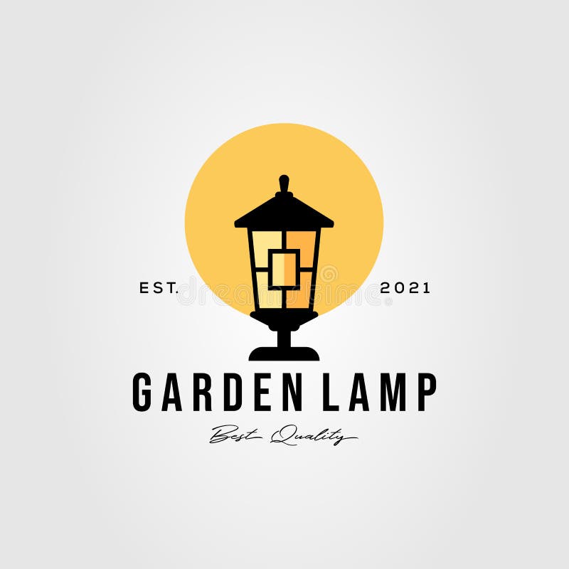 Bright Garden Lamp Logo. Interior Lamp, Gardening Logo Vector ...