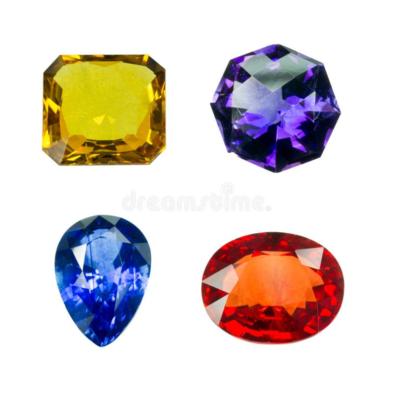 Bright Gems Isolated on White Stock Image - Image of elegance, crystal ...
