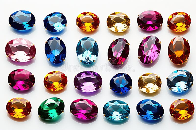 Bright Gems on a White Background Stock Illustration - Illustration of ...