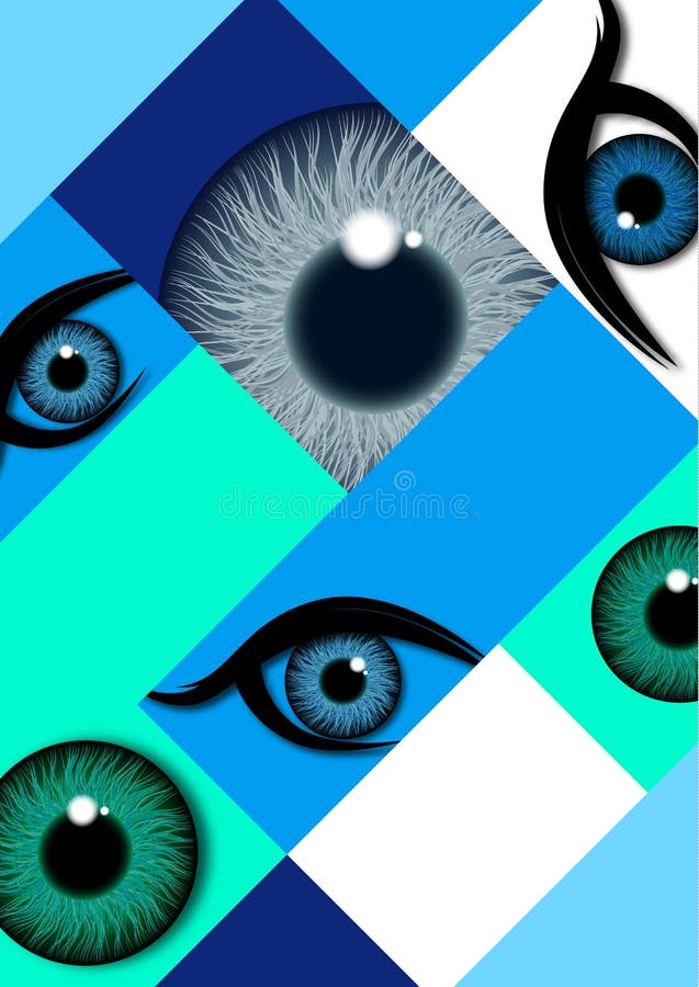 Bright Geometric Banner. Eye, Pupil, See. Creative Design for Banner ...