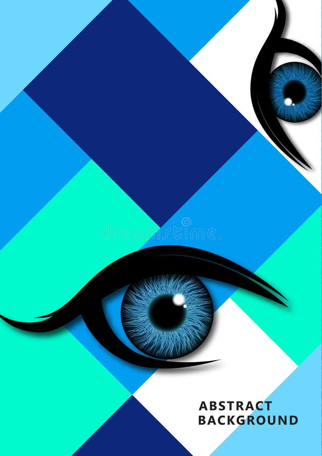 Bright Geometric Banner. Eye, Pupil, See. Creative Design for Banner ...