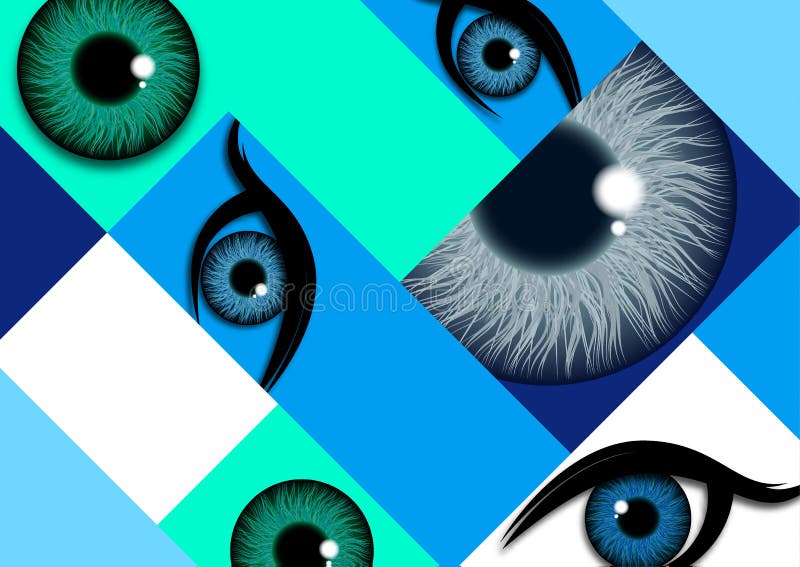 Bright Geometric Banner. Eye, Pupil, See. Creative Design for Banner ...