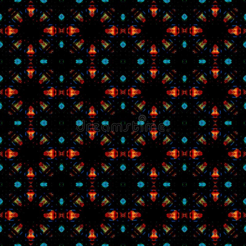 Bright Geometric Pattern on a Black Background. Seamless Abstract Background Stock Illustration ...
