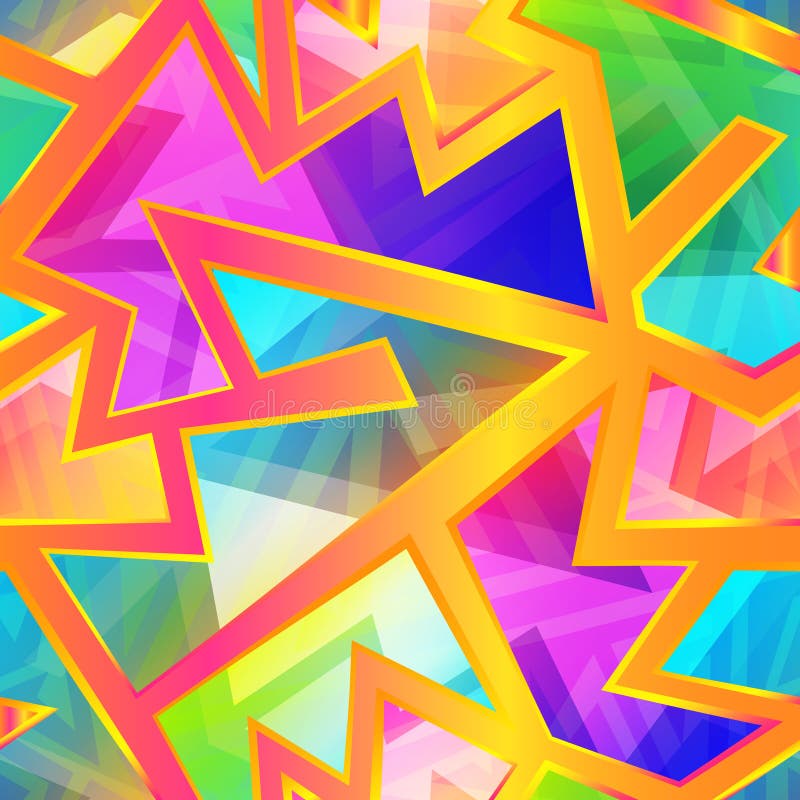 Bright Geometric Seamless Pattern Stock Vector - Illustration of ...