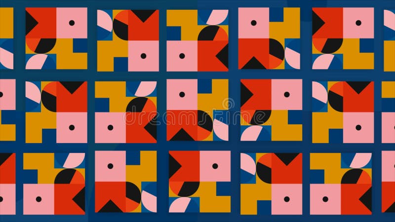 Bright Geometric Shapes Background, Seamless Loop. Motion Stock ...