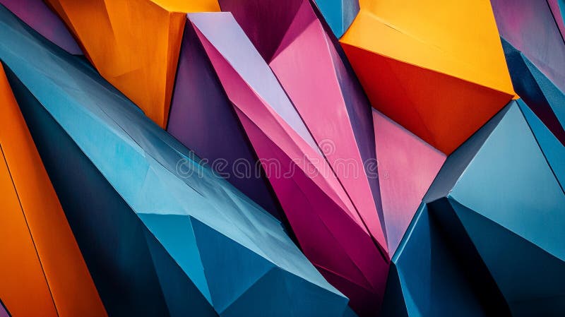 Bright Geometric Shapes Create an Artistic Wall Display in Vibrant ...