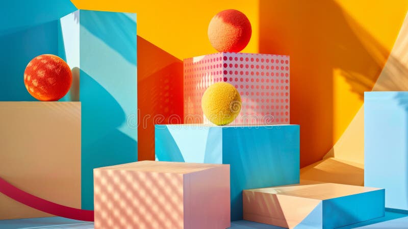 Bright Geometric Shapes with Shadows Stock Image - Image of infused ...