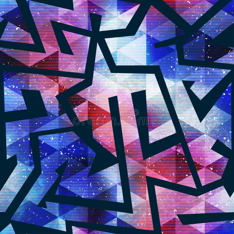 Bright Geometric Space Pattern Stock Vector - Illustration of ninety ...