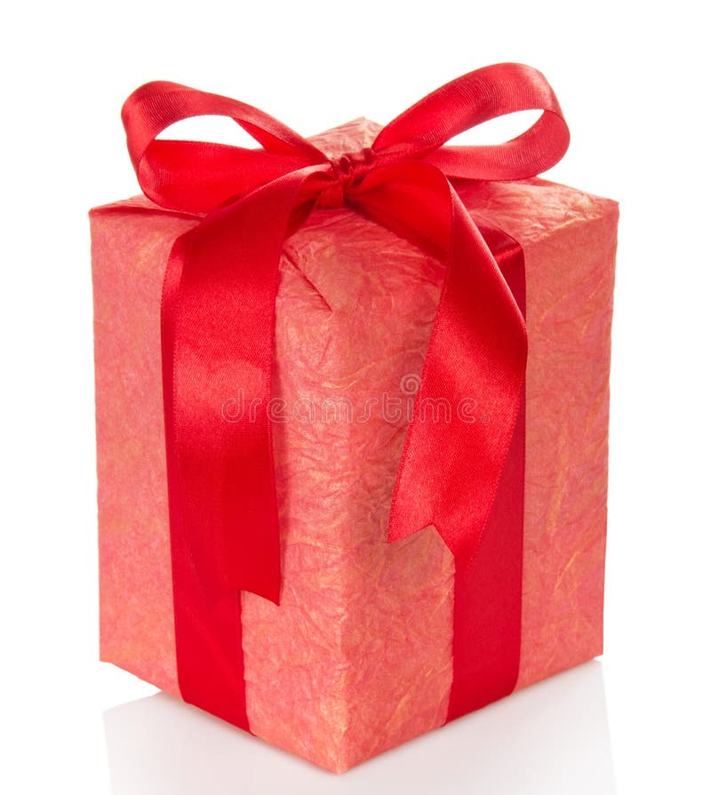 Bright Gift Box with Red Bow Stock Image - Image of colorful, bright ...