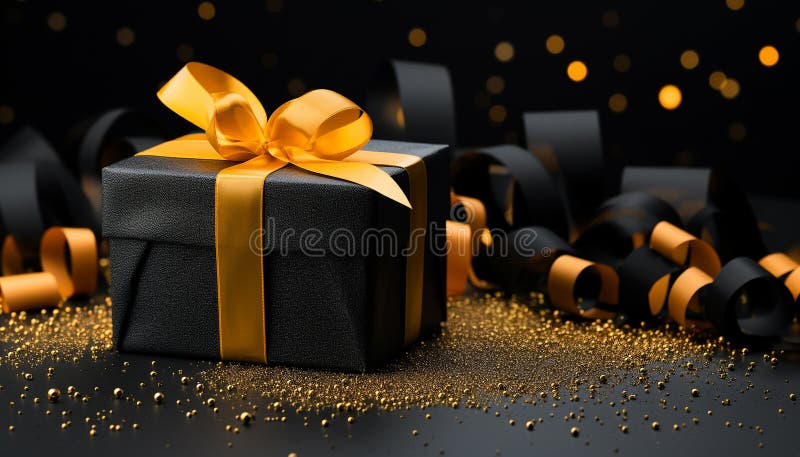 Bright Gift Box with Shiny Gold Decoration, Perfect for Celebration ...