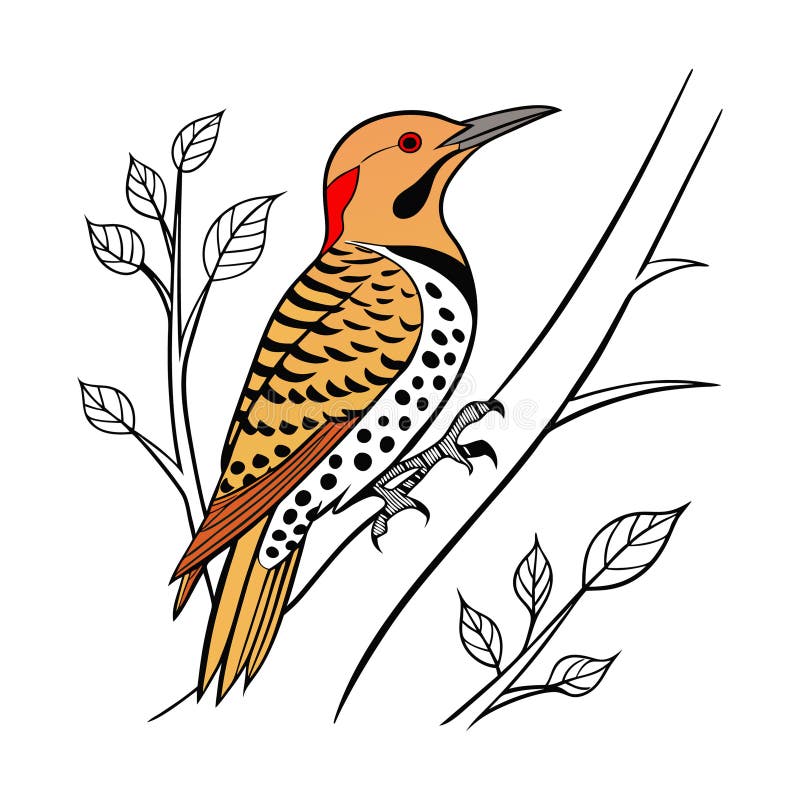 Bright Gilded Flicker Bird Artwork Stock Photo - Illustration of ...