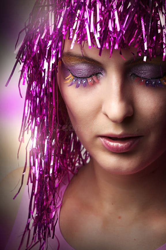 Bright Glamour Make-up for Party Stock Image - Image of halloween ...