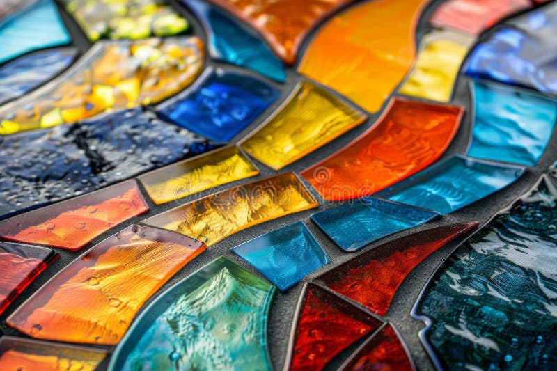 Bright Glass Mosaic with Glitter Stock Image - Image of pattern ...