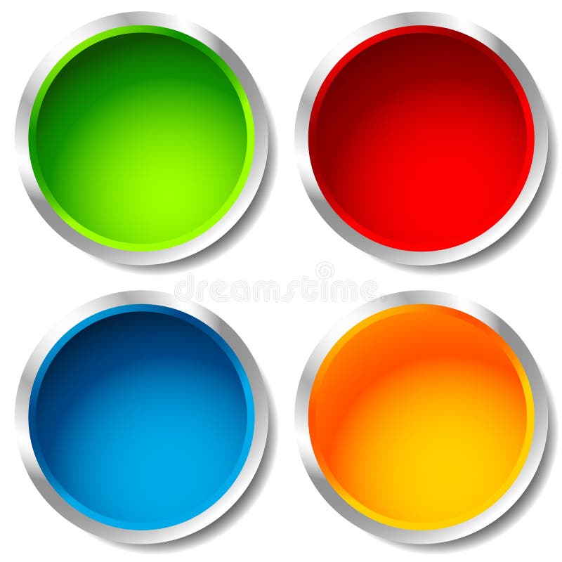 Bright and Glossy Circle Shape, Circle Background in 4 Color Stock ...