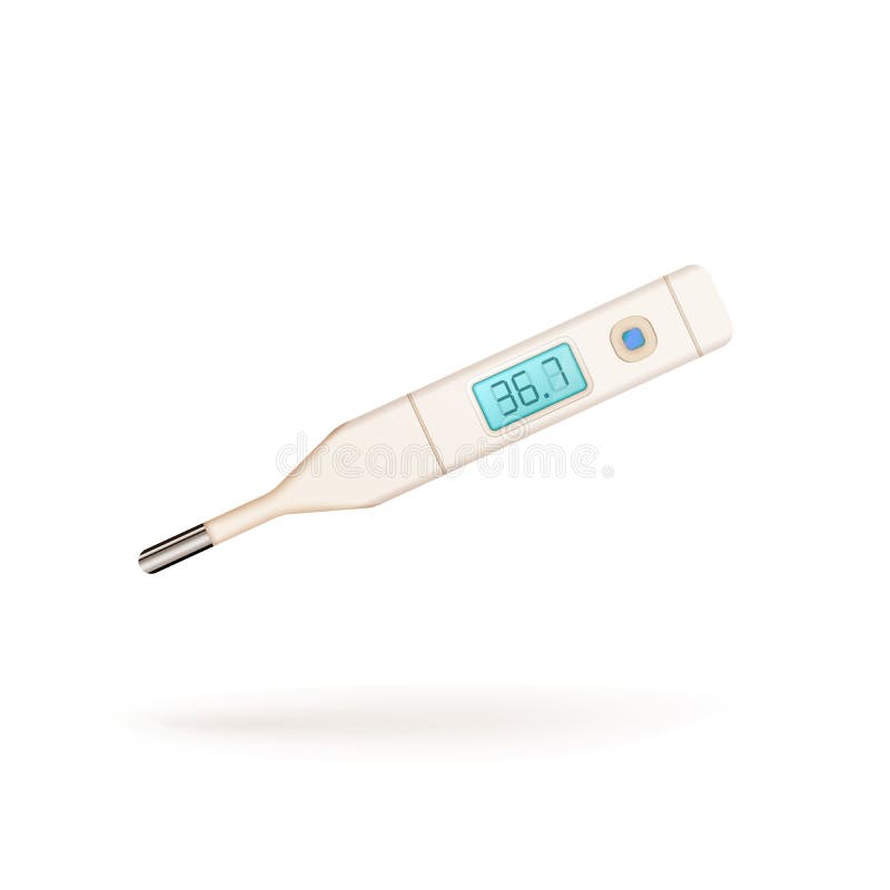 Bright Glossy Realistic Medical Thermometer with Normal Human ...