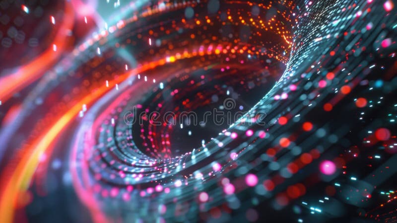 Big Data Stream Flowing through Cyberspace Visualization Stock Photo ...