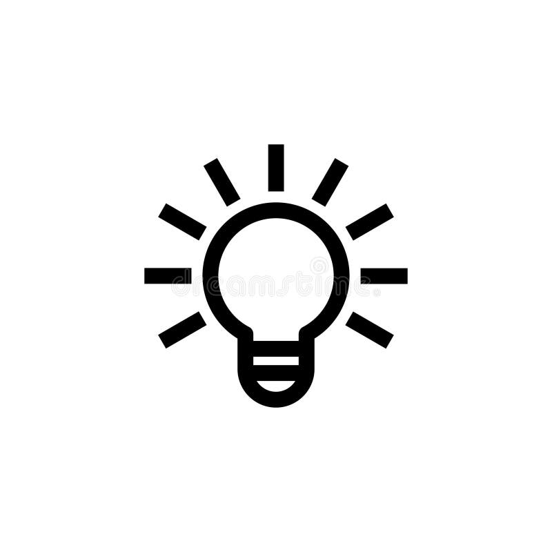 Bright glowing bulb icon stock vector. Illustration of invention ...