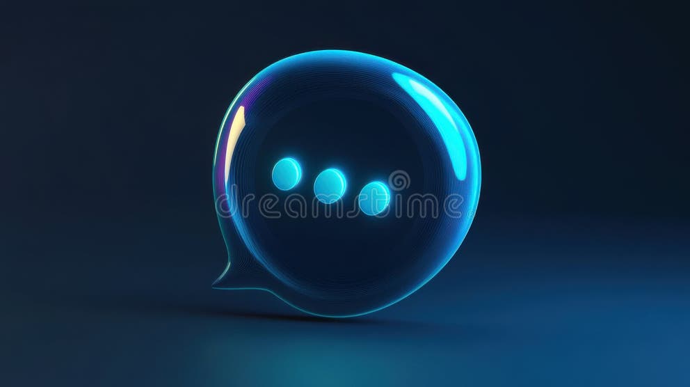 Modern Chat Bubble Design with Glowing Elements in a Dark Background ...
