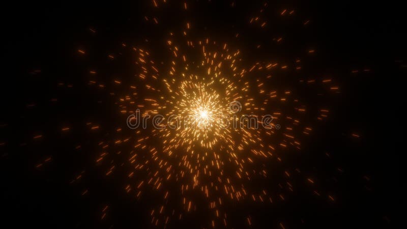 Bright Glowing Circle of Flying Sparks Particles. Fireworks Like Motion ...
