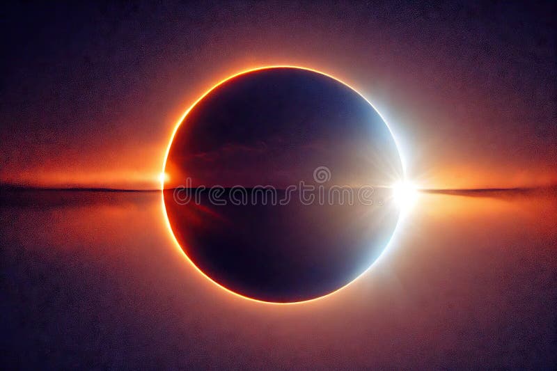 Bright Glowing Circle in Sky Formed by Total Sun Eclipse Stock ...