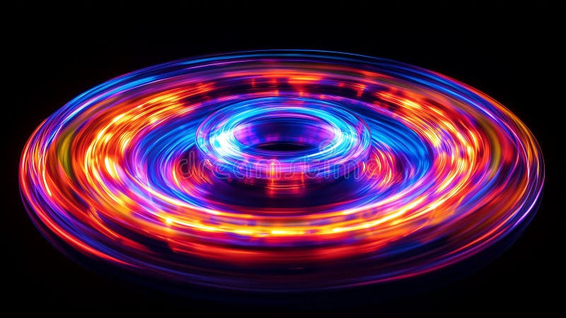 Bright Glowing Circular Motion Creates a Mesmerizing Visual Effect in a ...