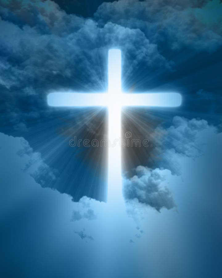 Bright glowing cross stock illustration. Illustration of suffering ...