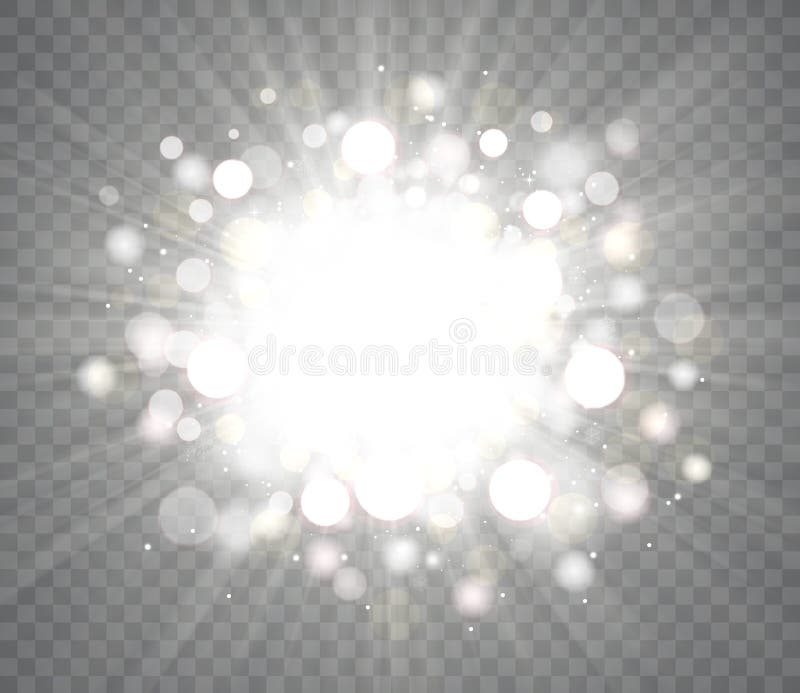 Bright Glowing Flash of White, Golden Light with Highlights and Rays ...