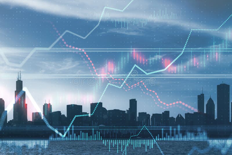 Bright Glowing Forex Chart on Blurry Texture. Trade, Finance, Stats ...