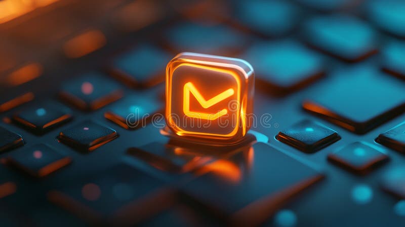 Bright Glowing Icon on a Computer Keyboard Highlights Digital ...