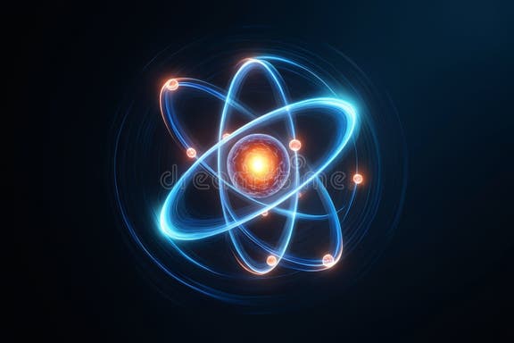 Atom with Rotating Electrons, Energy and Matter Concept Background ...