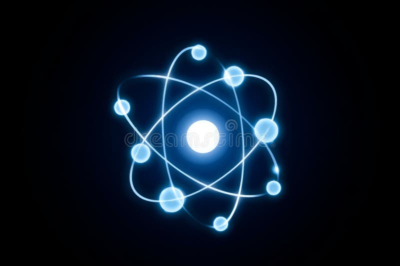 Atom with Rotating Electrons, Energy and Matter Concept Background ...
