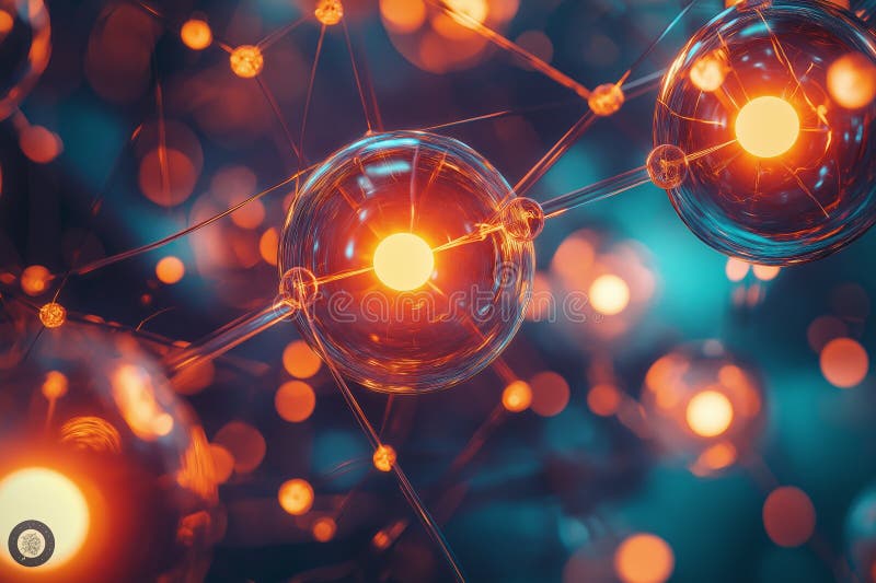 Atom with Rotating Electrons, Energy and Matter Concept Background ...