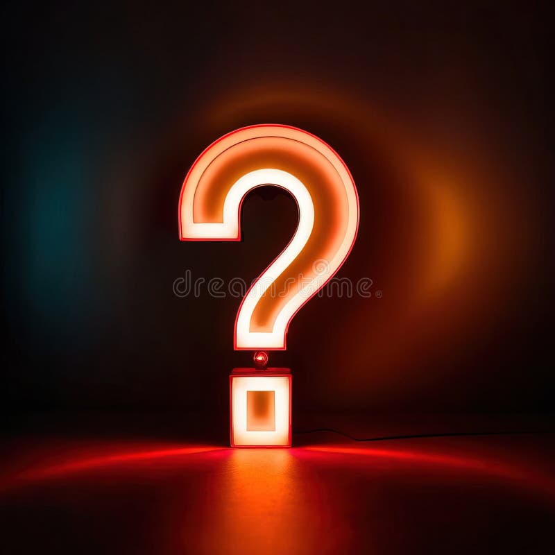 Bright Glowing Light Symbol of Question Mark, Showing Interrogation and ...
