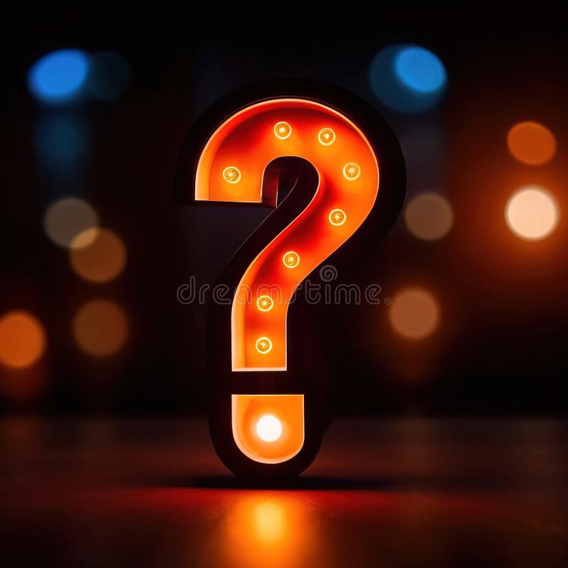 Bright Glowing Light Symbol of Question Mark, Showing Interrogation and ...