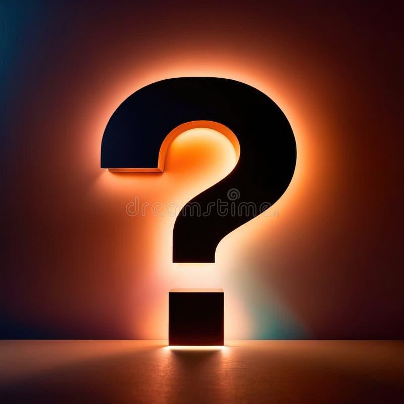 Bright Glowing Light Symbol of Question Mark, Showing Interrogation and ...